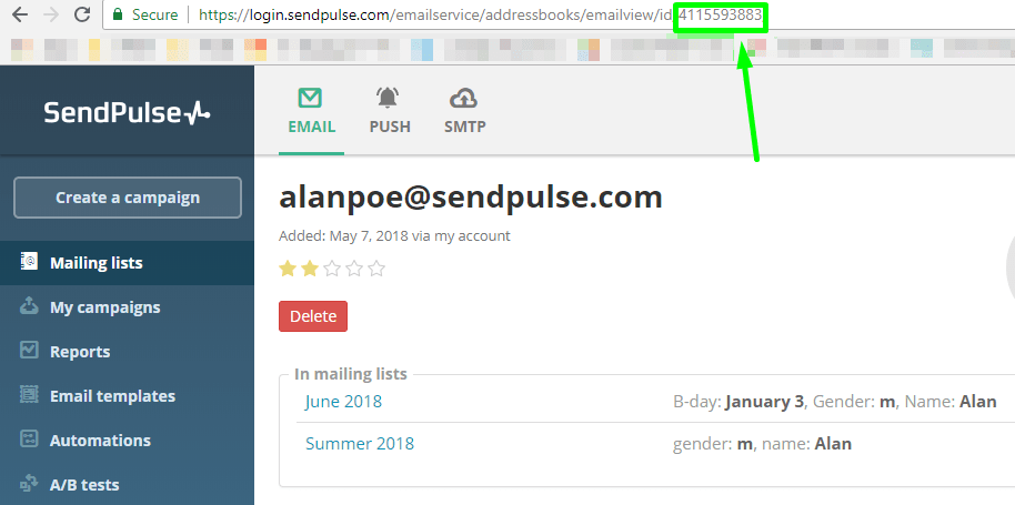 Operations with mailing lists | SendPulse