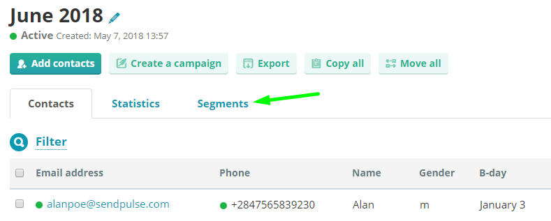 Operations with mailing lists | SendPulse